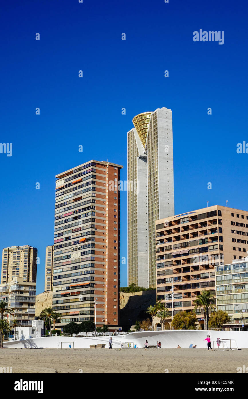 Edificio Intempo Benidorm, Costa Blanca, Spain, Europe. Beach scene ...