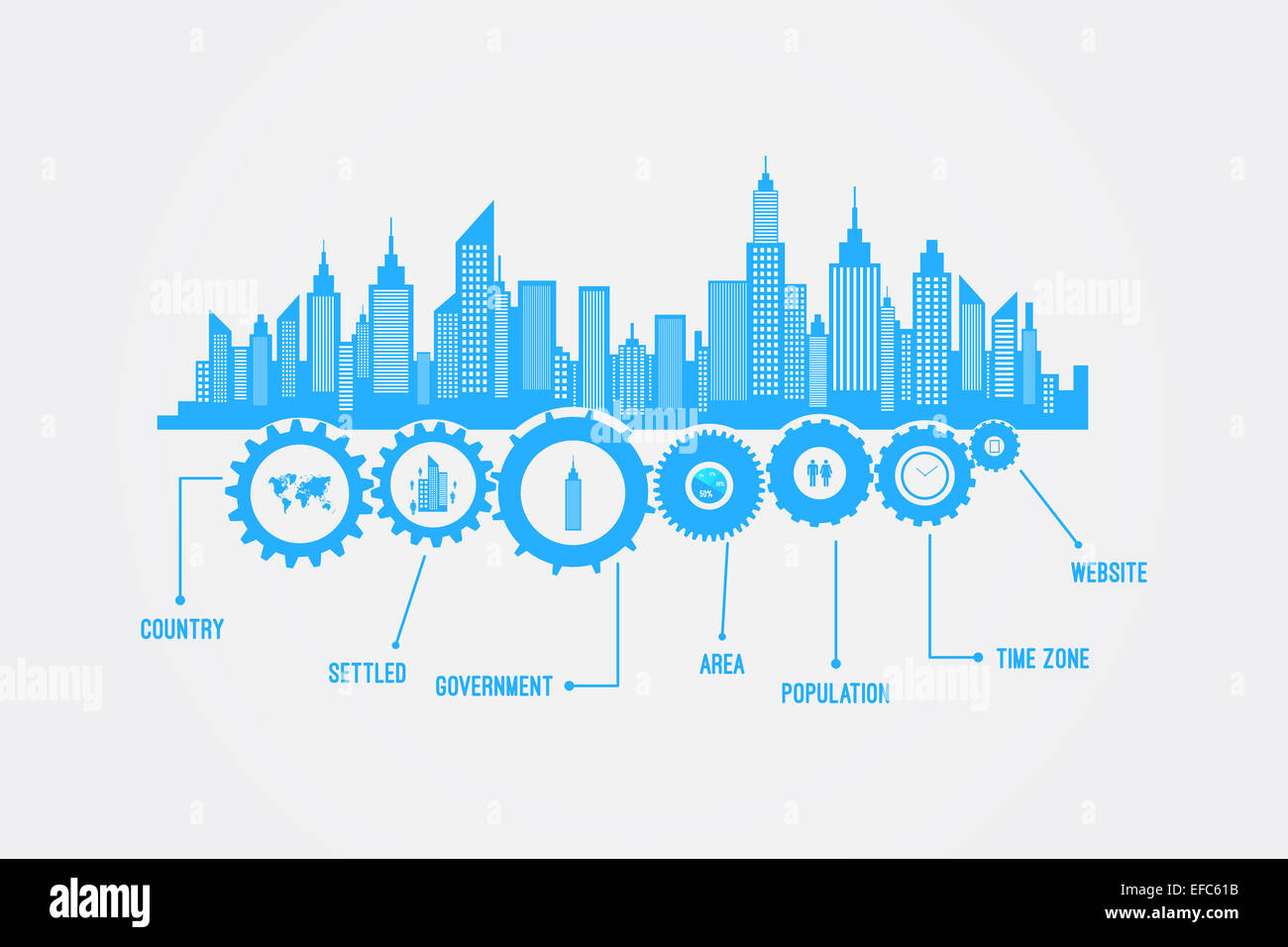 City Skyline Skyscrapers Infographics Stock Photo - Alamy