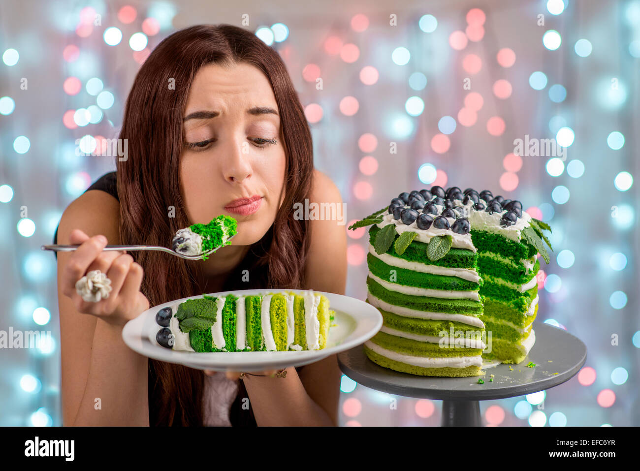Woman and sad and dessert hi-res stock photography and images - Alamy