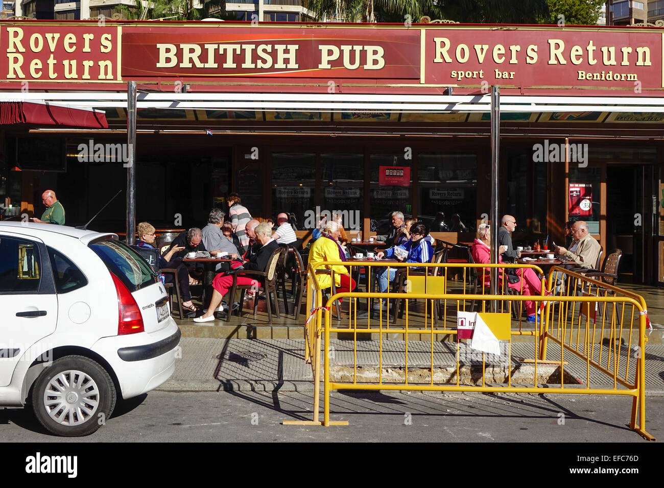 Rovers Return, British pub, with people, Benidorm, Costa Blanca, Spain ...