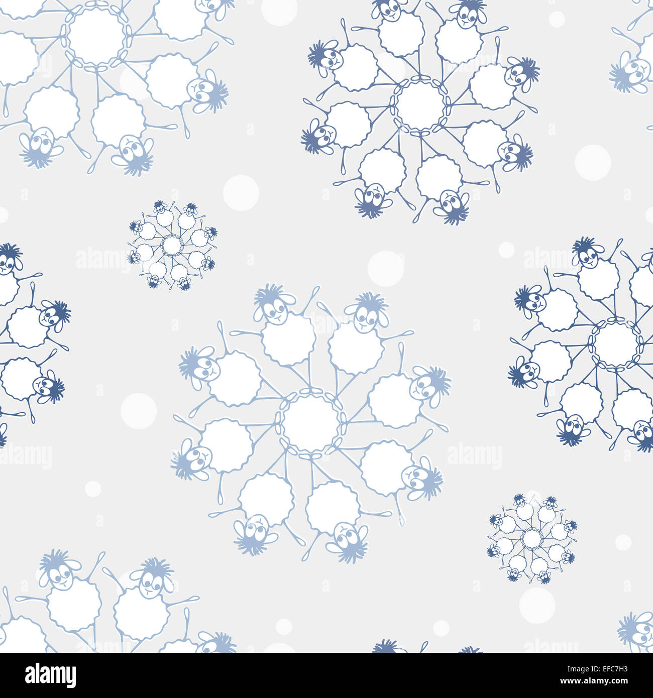 winter pattern, funny sheep, snowflake Stock Photo - Alamy