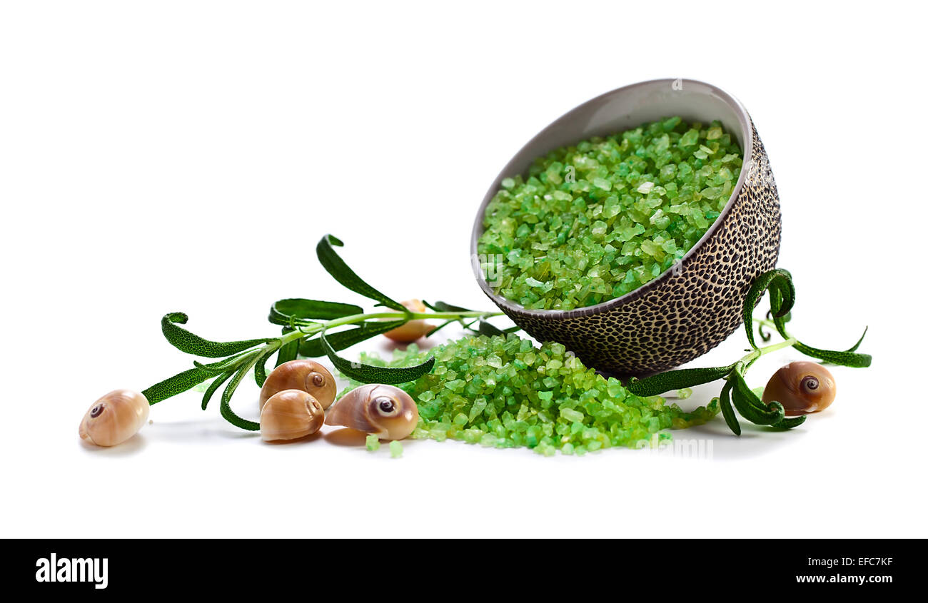 Sea salt isolated on a white background Stock Photo - Alamy