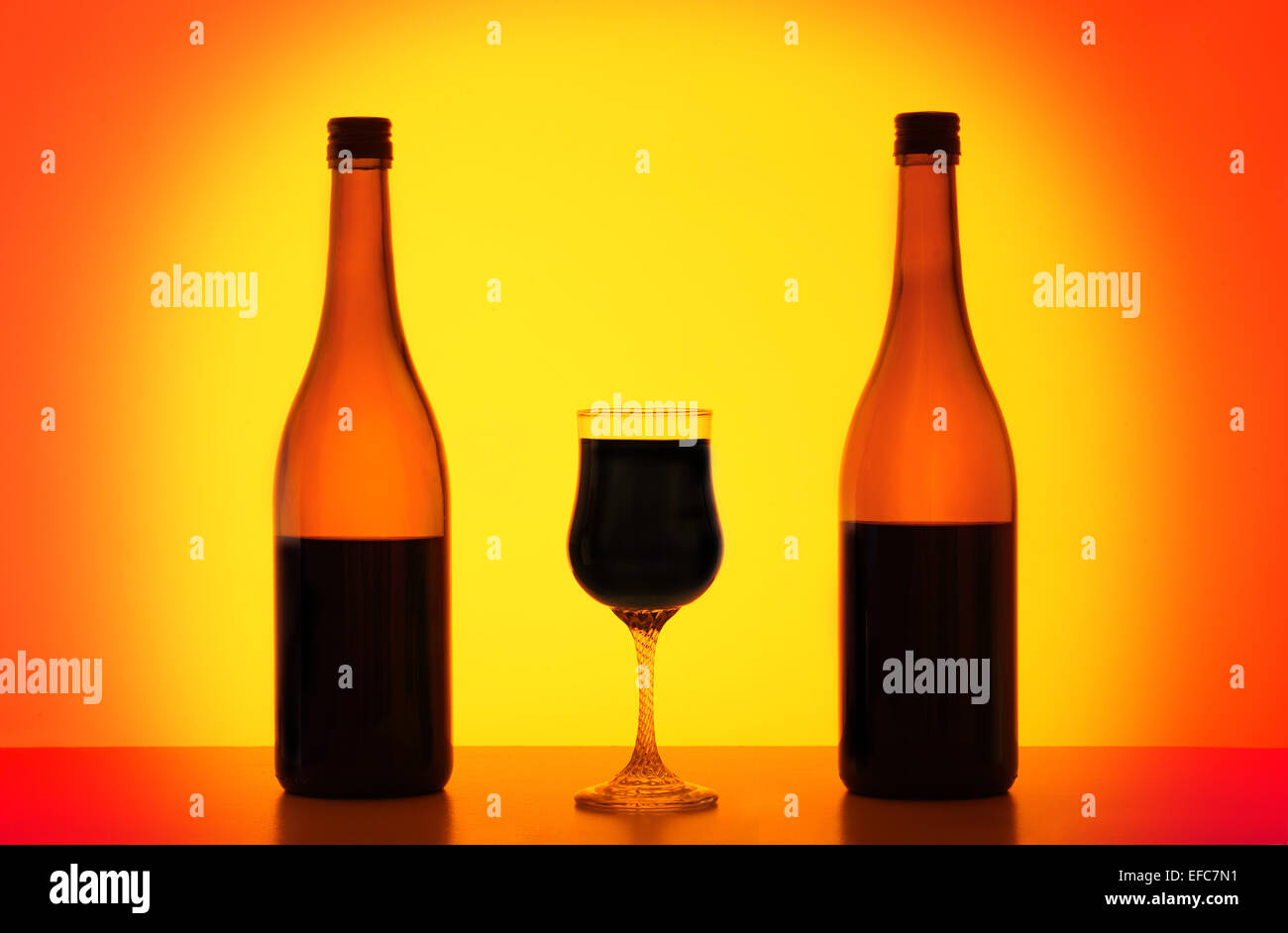 Silhouette Wine Bottles High Resolution Stock Photography and Images ...