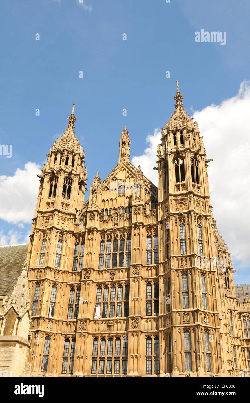 Architectural detail of the British Parliament in Westminster, London ...