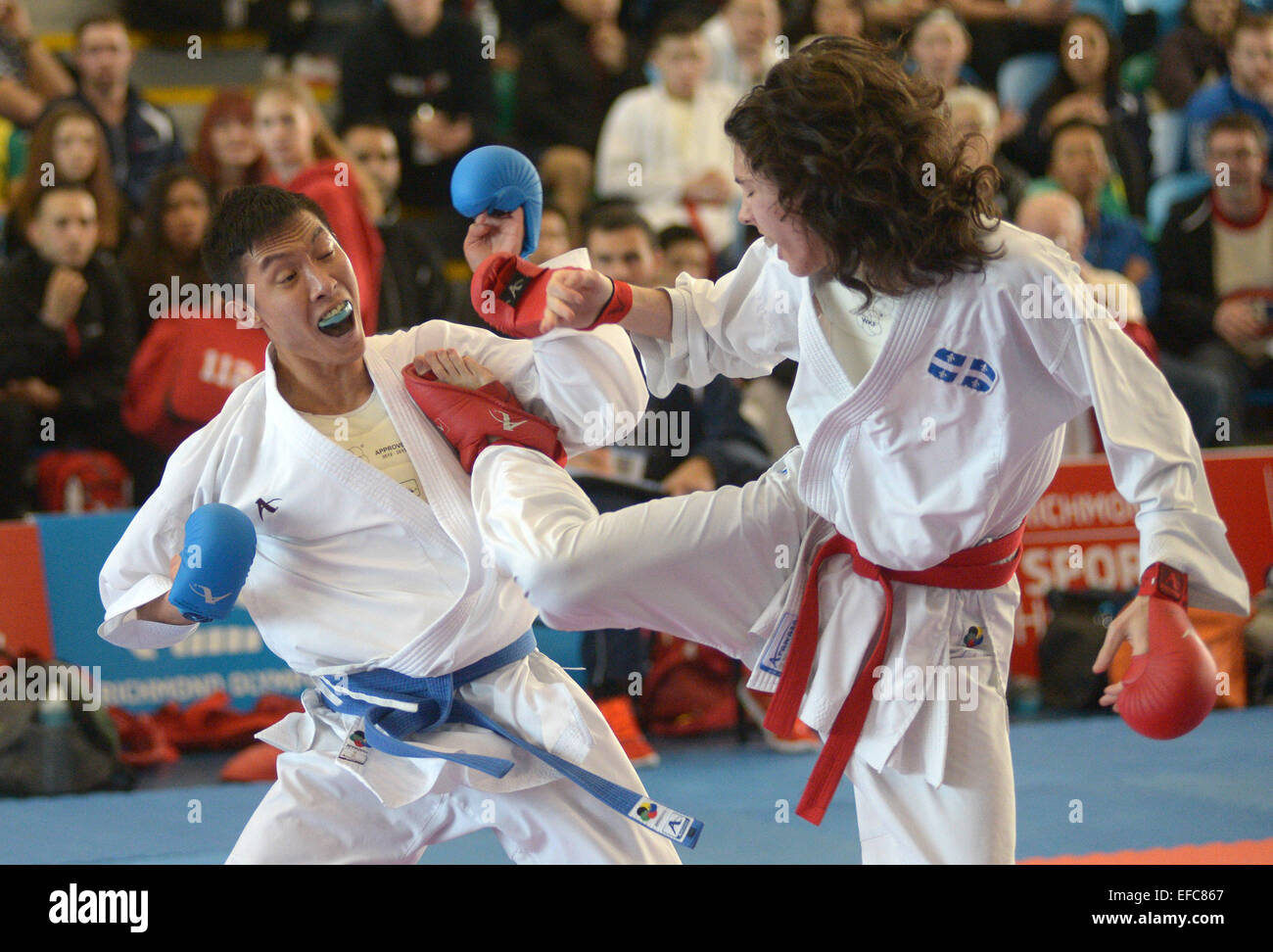 Vancouver, Canada. 30th Jan, 2015. Derek Chan (L) vies with Nicolas ...