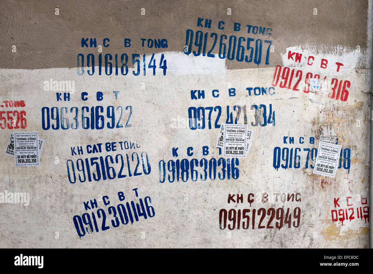 Wall Phone Advertising Business Numbers Hanoi Vietnam Stock Photo - Alamy