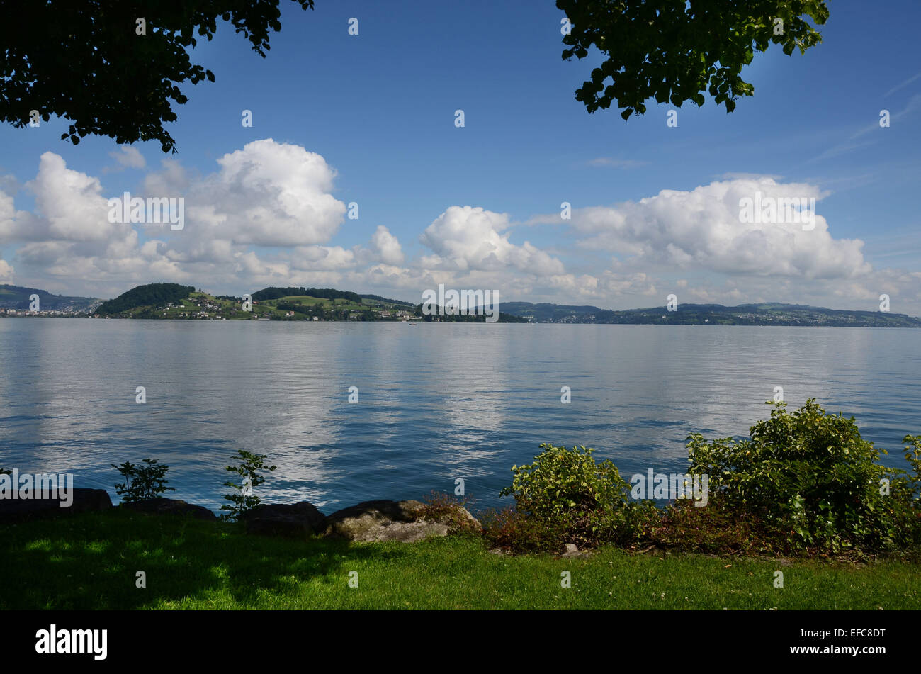 Lake Lucerne with view towards Lucerne Stock Photo - Alamy
