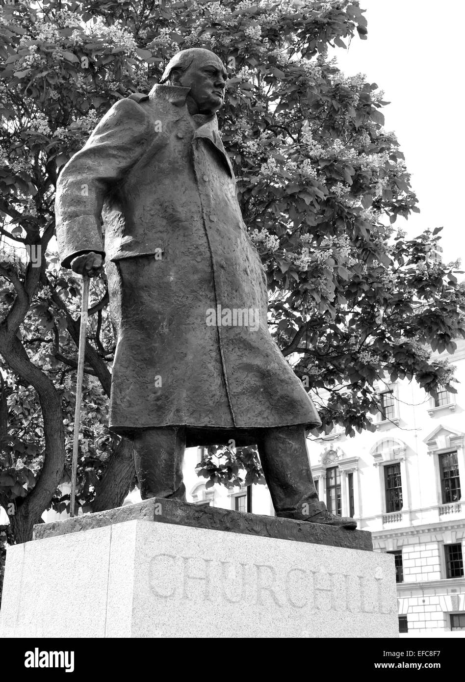 Statue depicting Winston Churchill, famous British politician who was ...