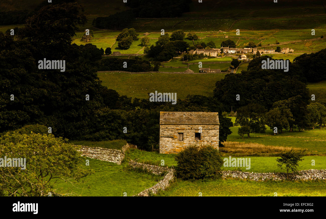 sunlit barn, hawes, yorkshire dales Stock Photo - Alamy