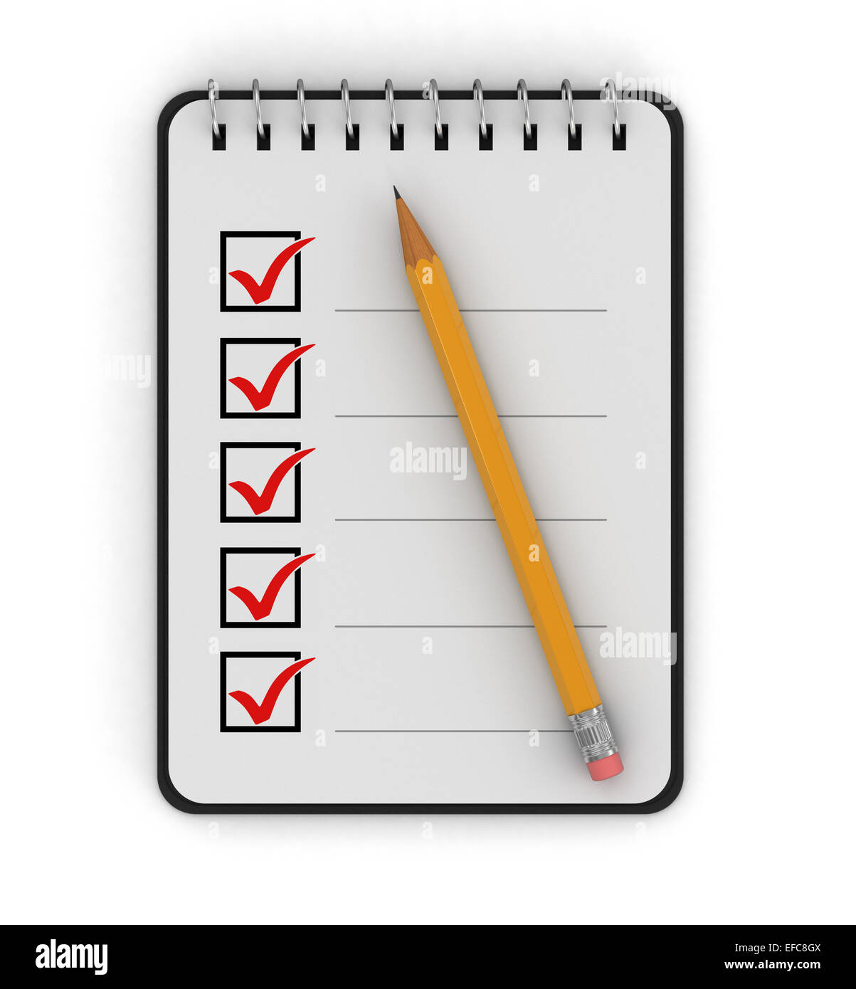 Notepad Checklist (clipping path included Stock Photo - Alamy