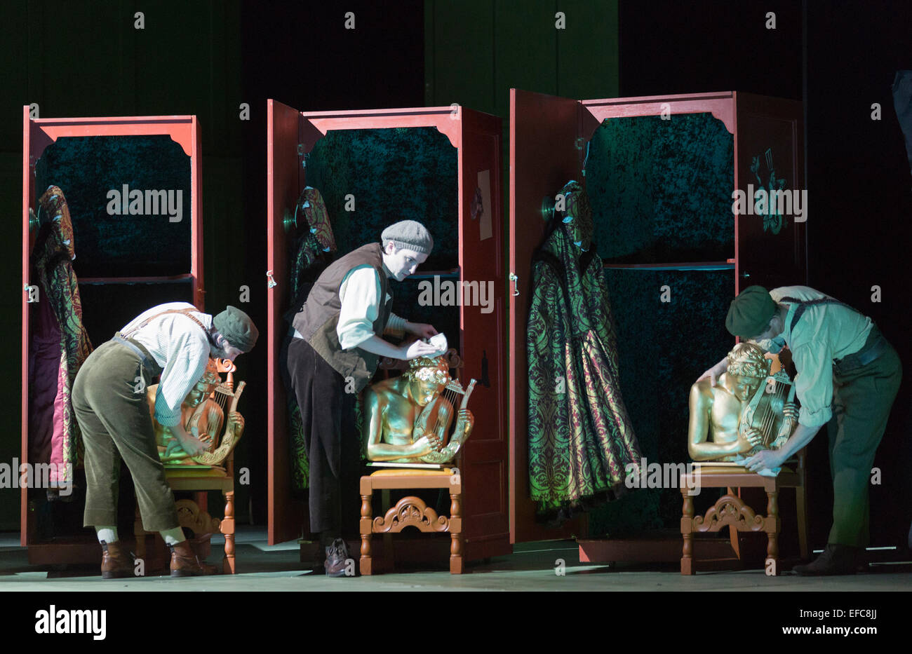 London, UK. 30 January 2015. Apprentices at work. Richard Wagner's ...