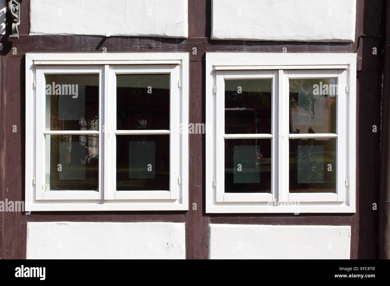 Windows of old timber framing house Stock Photo - Alamy
