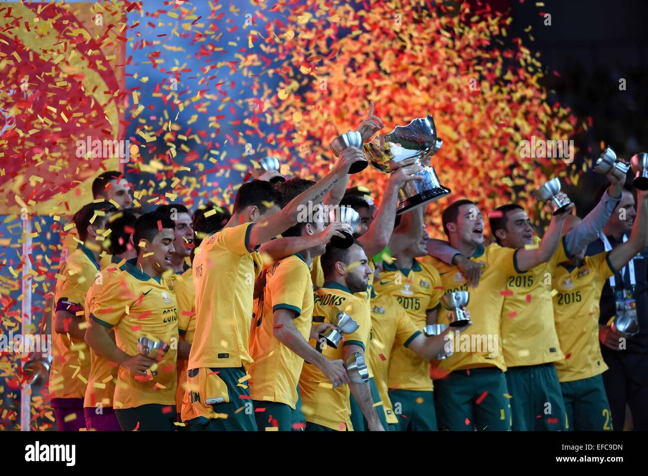 Sydney, Australia. 31st Jan, 2015. Australian players celebrate with ...