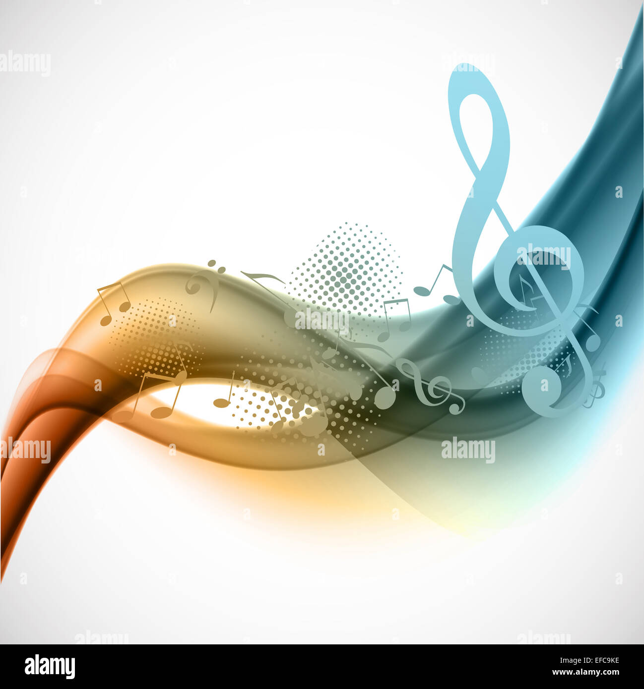 Colorful wavy music background with notes and g-clef Stock Photo - Alamy