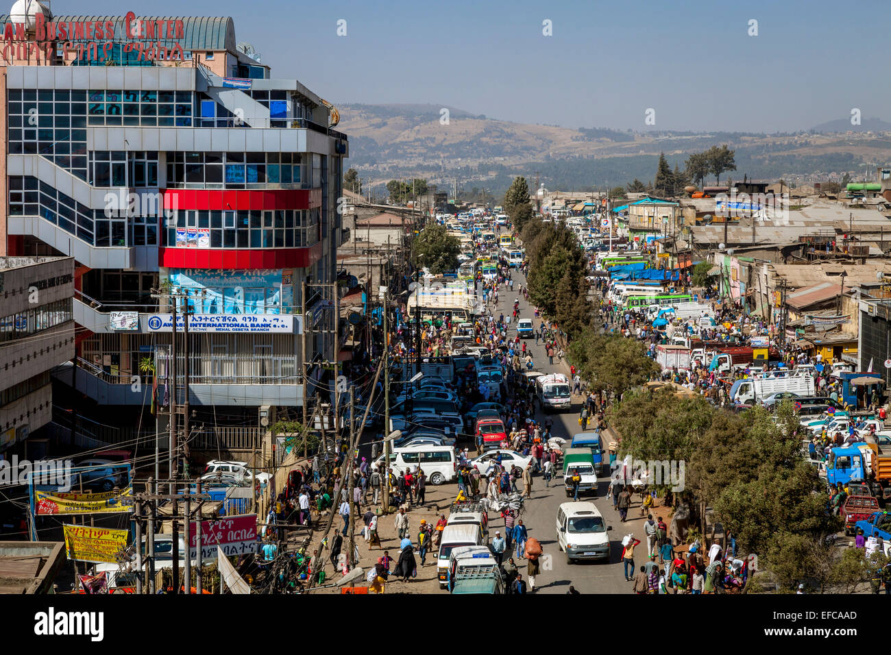 Elevated View Of The The Merkato Area, Addis Ababa, Ethiopia Stock ...