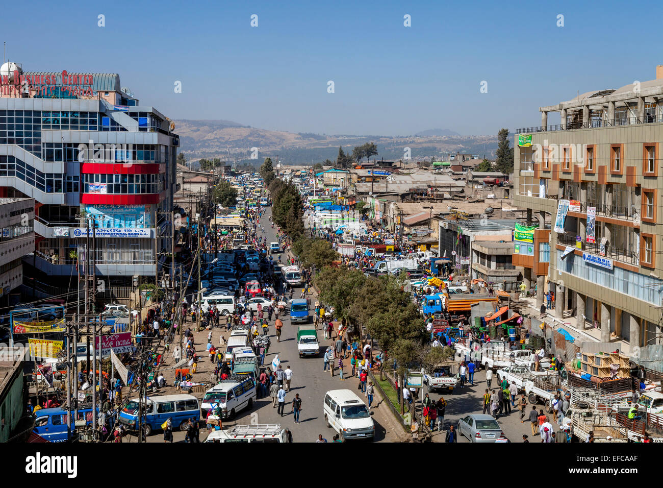 Elevated View Of The The Merkato Area, Addis Ababa, Ethiopia Stock ...