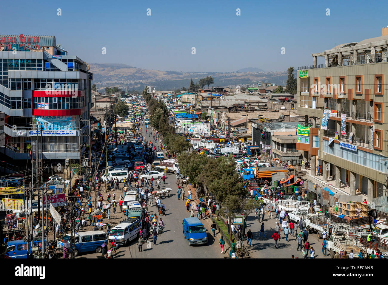 Elevated View Of The The Merkato Area, Addis Ababa, Ethiopia Stock ...
