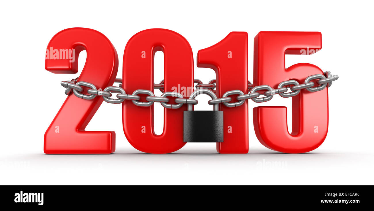 2015 and lock (clipping path included Stock Photo - Alamy