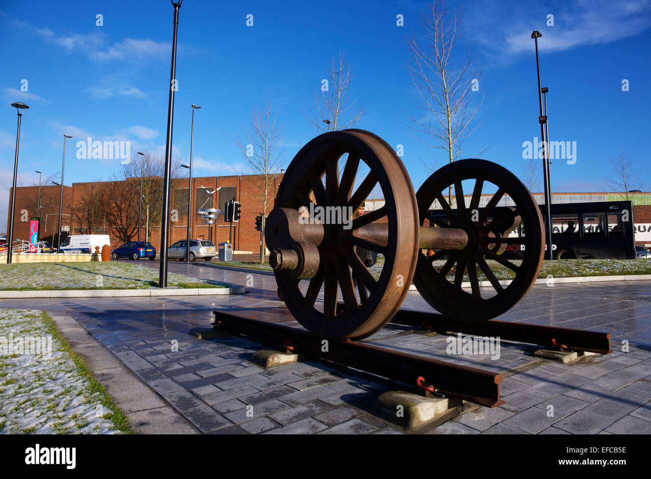 Railway Wheels at Metro Plaza West Bromwich Sandwell West Midlands ...