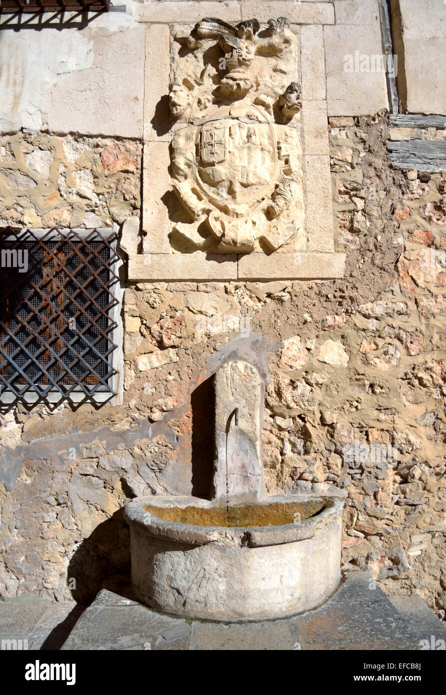 Old drinking water source in Cuenca Spain Stock Photo - Alamy