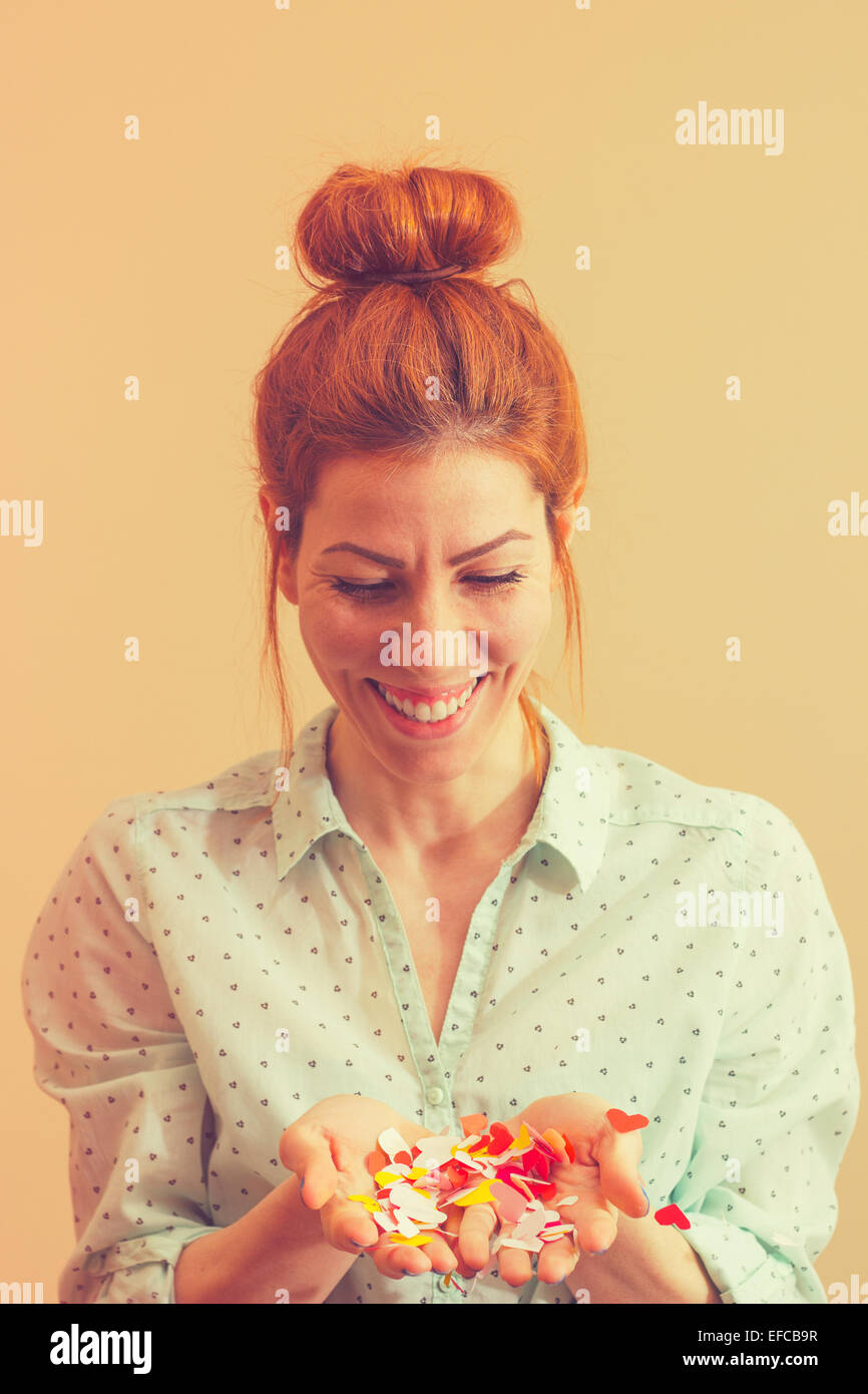 Beautiful girl confetti hi-res stock photography and images - Alamy