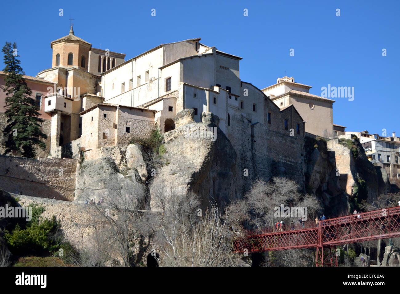 Bridge to city across a gorge in Cuenca Spain Stock Photo - Alamy