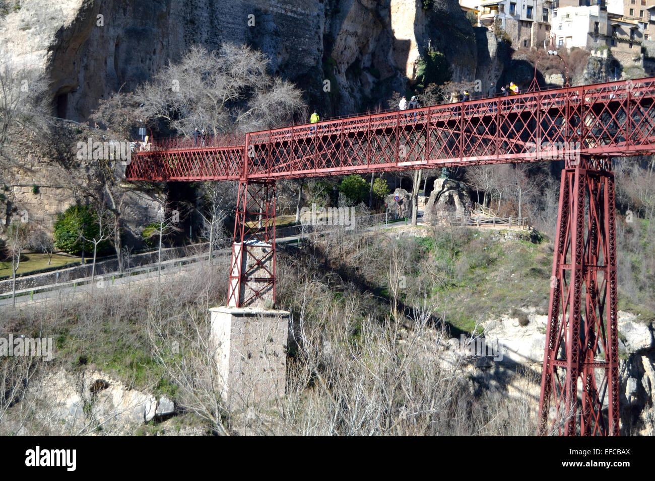 Bridge across a gorge in Cuenca Spain Stock Photo - Alamy
