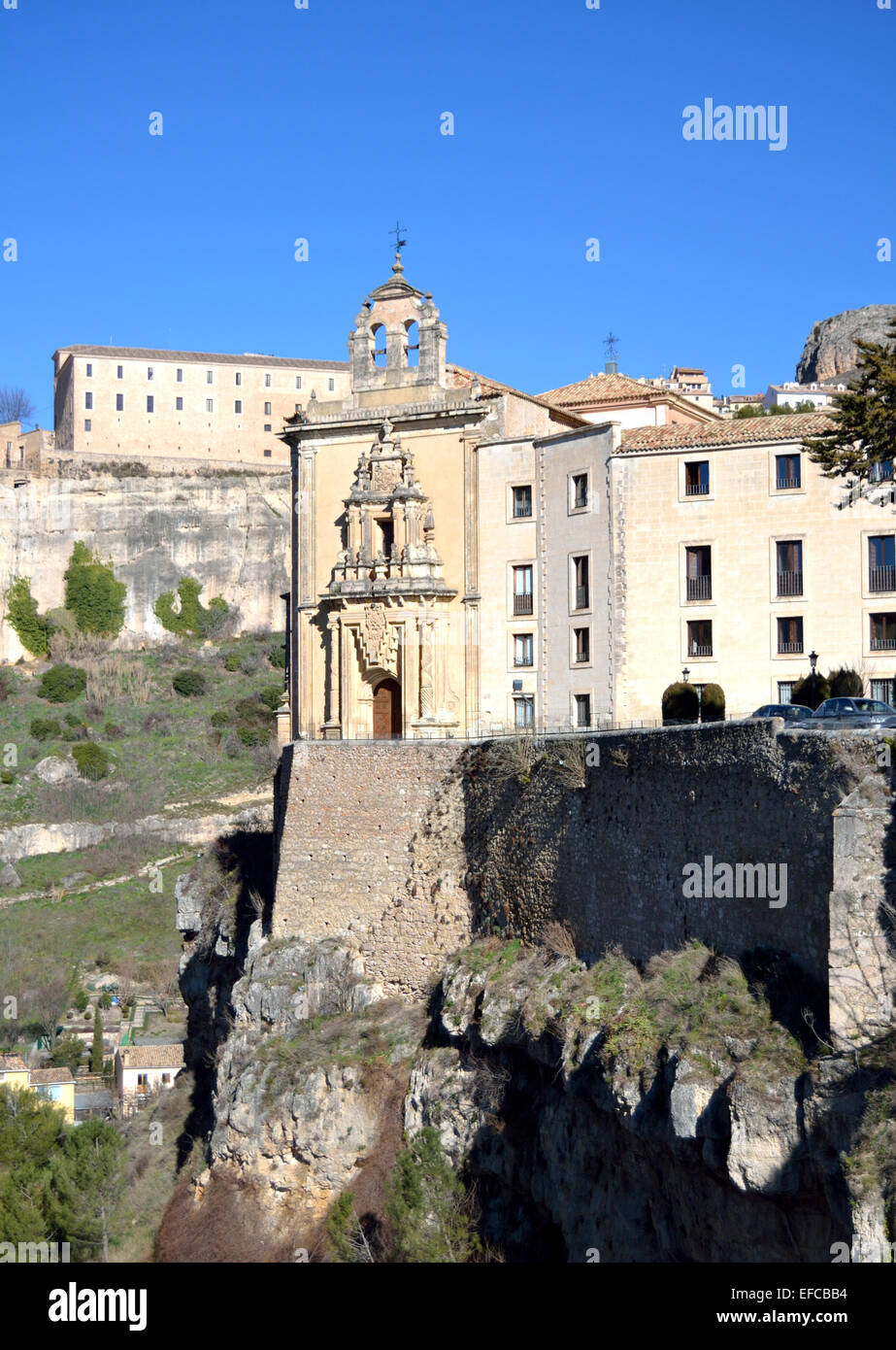 Castle on a hill under the gorge in Cuenca Spain Stock Photo - Alamy