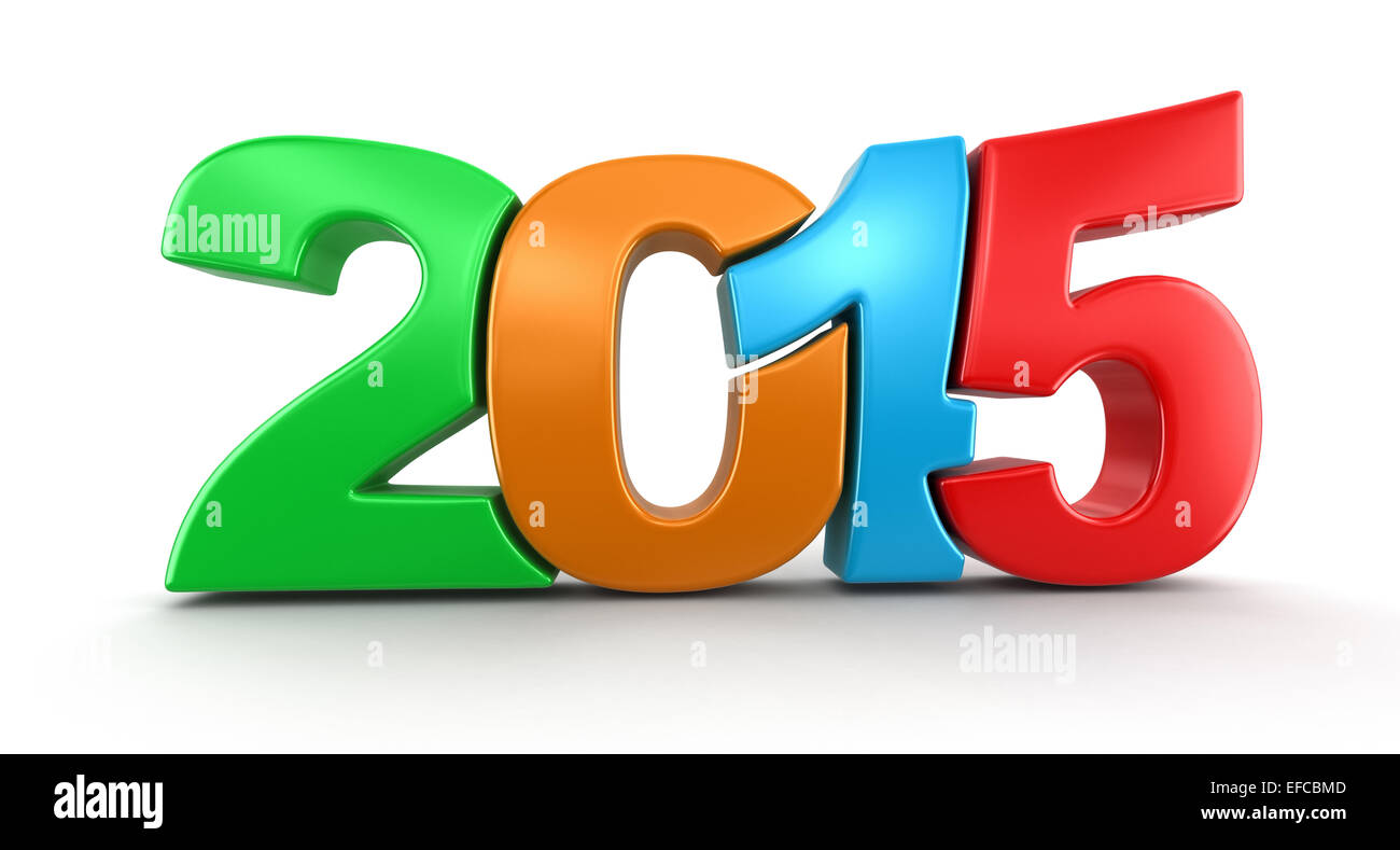 New Year 2015 (clipping path included Stock Photo - Alamy