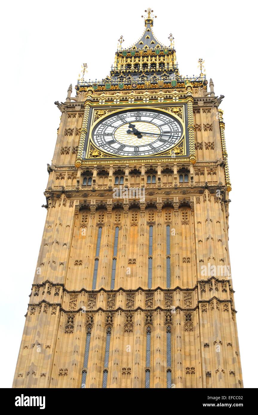 The famous Big Ben in London isolated against white Stock Photo - Alamy