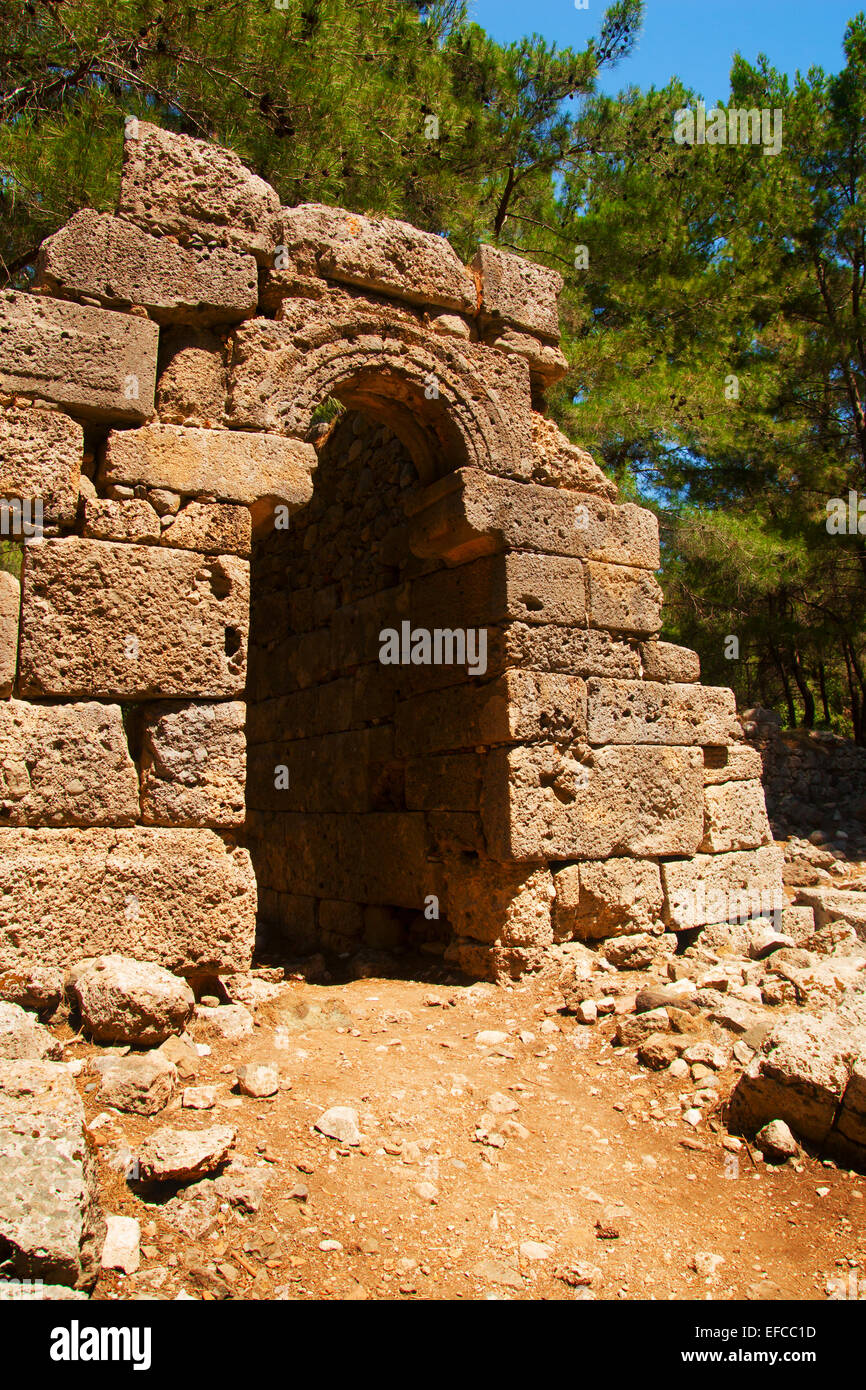 The ruins of the ancient city of Phaselis, Antalya, Turkey Stock Photo ...