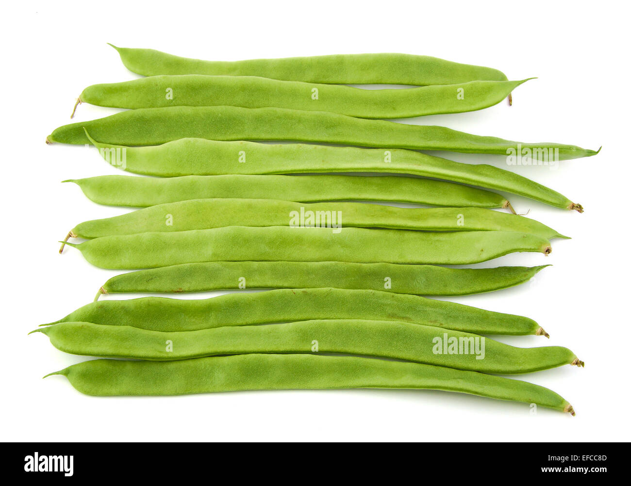 Bunh of green beans on a white background Stock Photo - Alamy