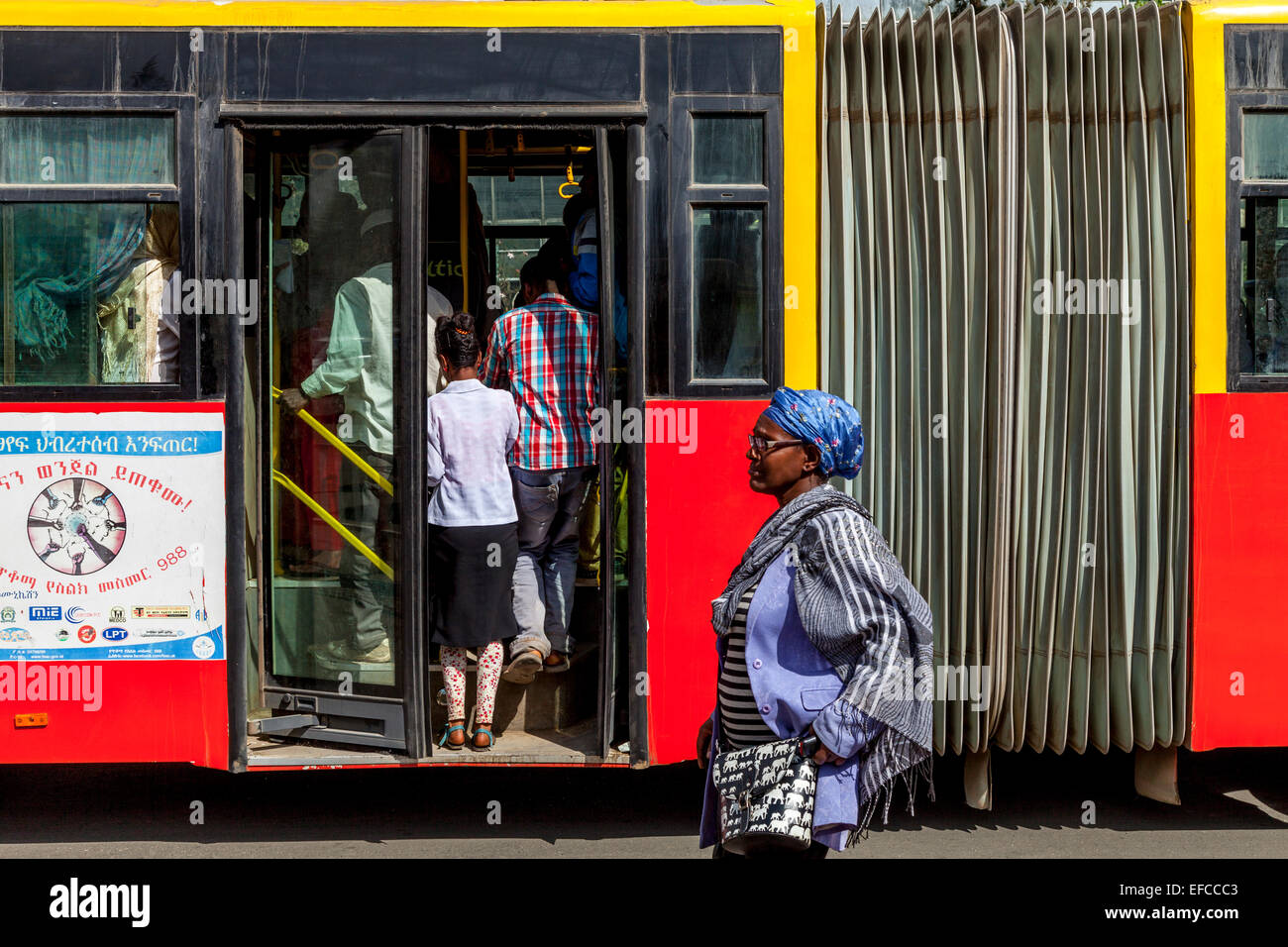 Local People On Board A Bus, Addis Ababa, Ethiopia Stock Photo - Alamy