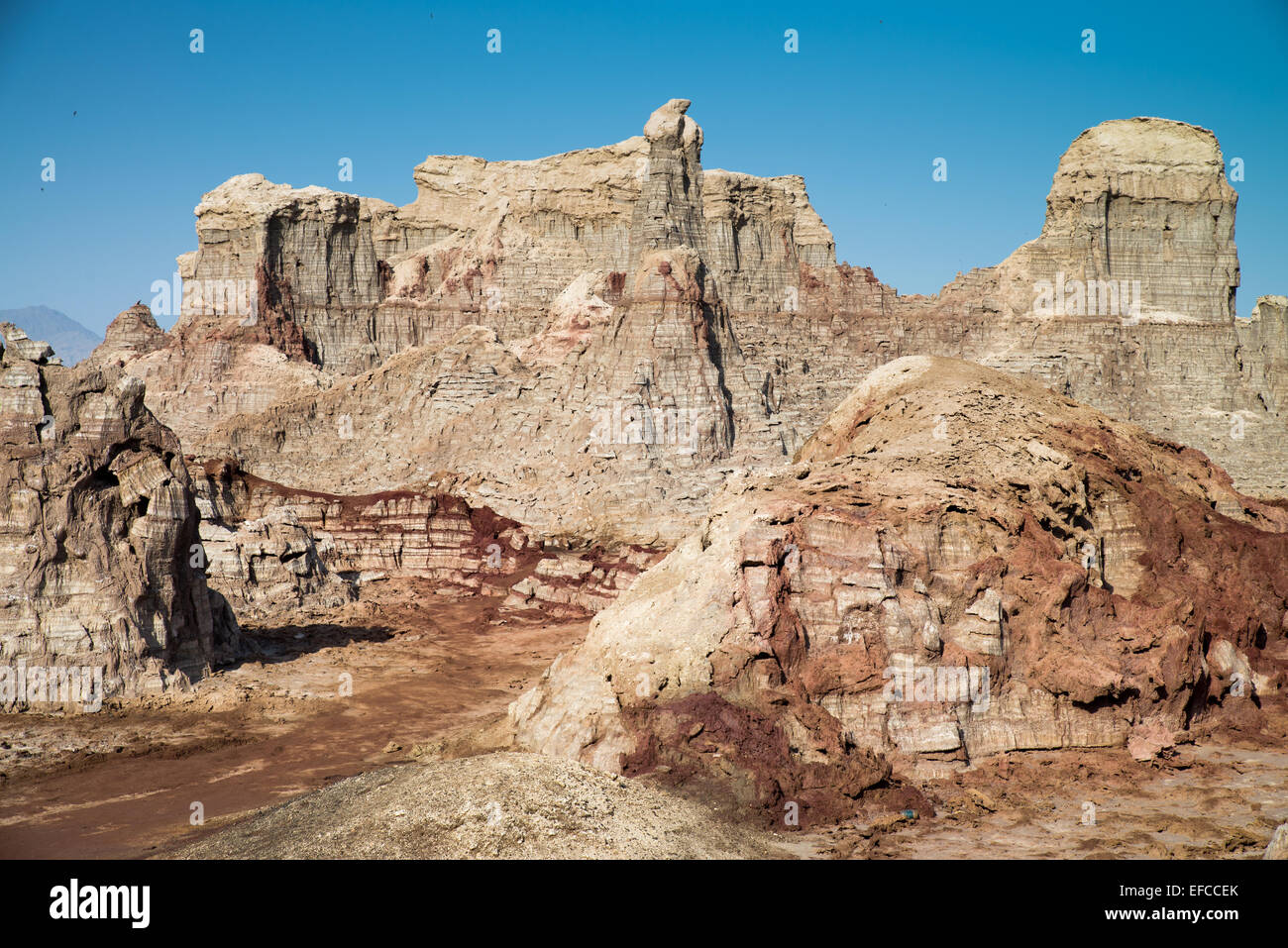 Saltwater Lake, Dallol, Danakil Desert, Ethiopia, Africa Stock Photo ...