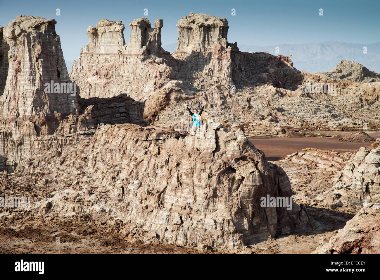 Saltwater Lake, Dallol, Danakil Desert, Ethiopia, Africa Stock Photo ...