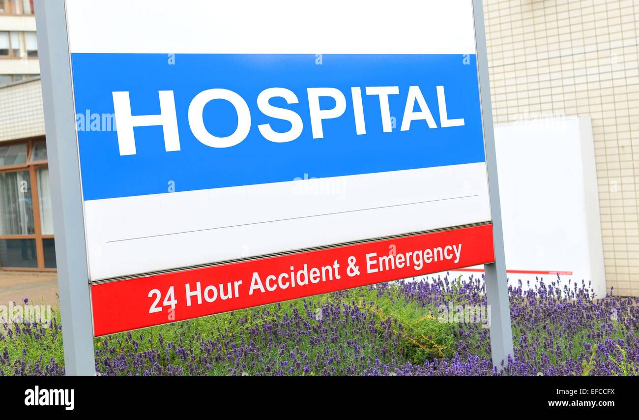 Accident and emergency sign at the hospital Stock Photo - Alamy