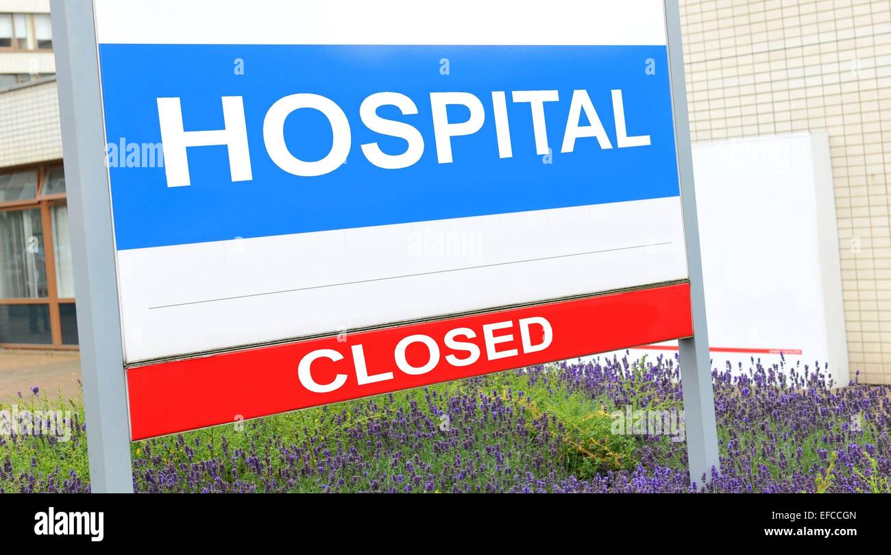 Closed sign at the hospital Stock Photo - Alamy