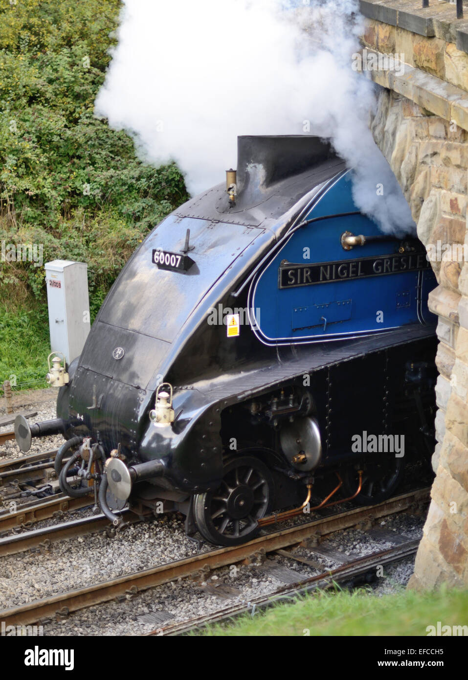 Class A4 Pacific No 60007 "Sir Nigel Gresley" emerging from beneath the ...