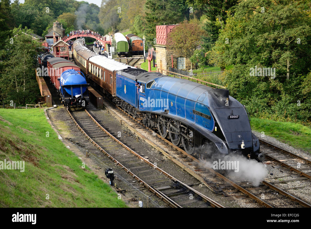 Class A4 Pacific No 60007 "Sir Nigel Gresley" waiting at Goathland ...