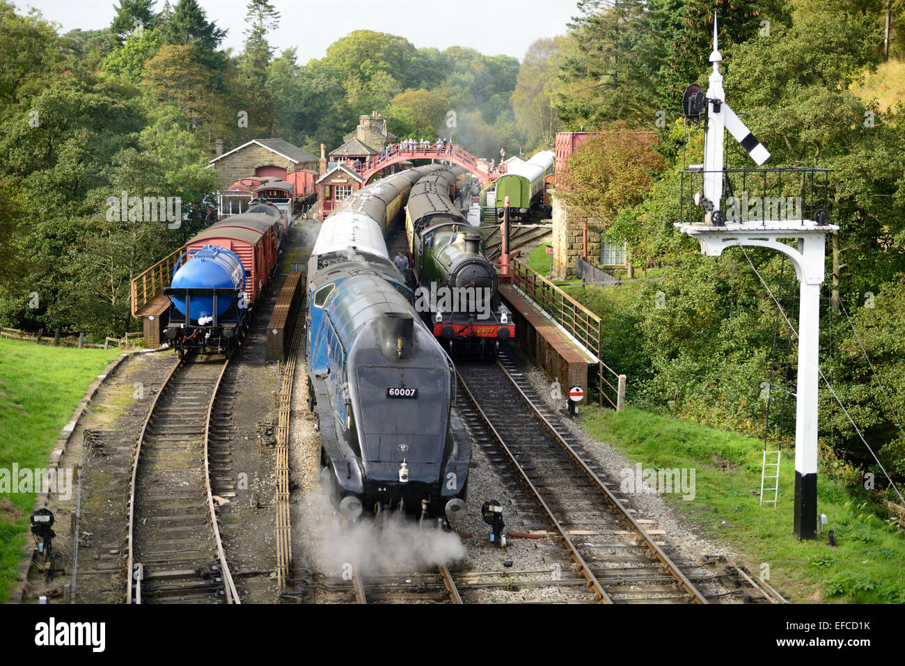 Class A4 Pacific No 60007 "Sir Nigel Gresley" waiting at Goathland ...