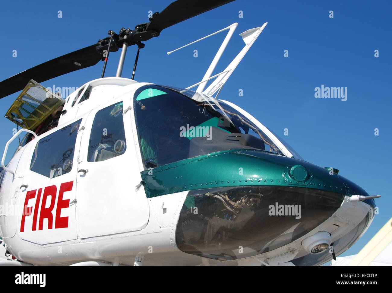 Firefighting helicopter closeup view Stock Photo - Alamy