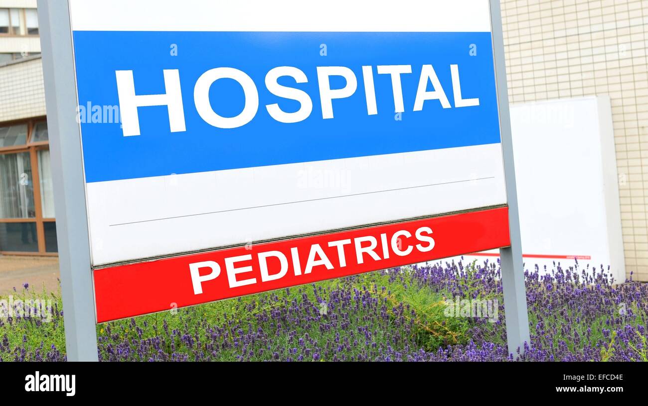 Pediatrics sign at the hospital Stock Photo - Alamy