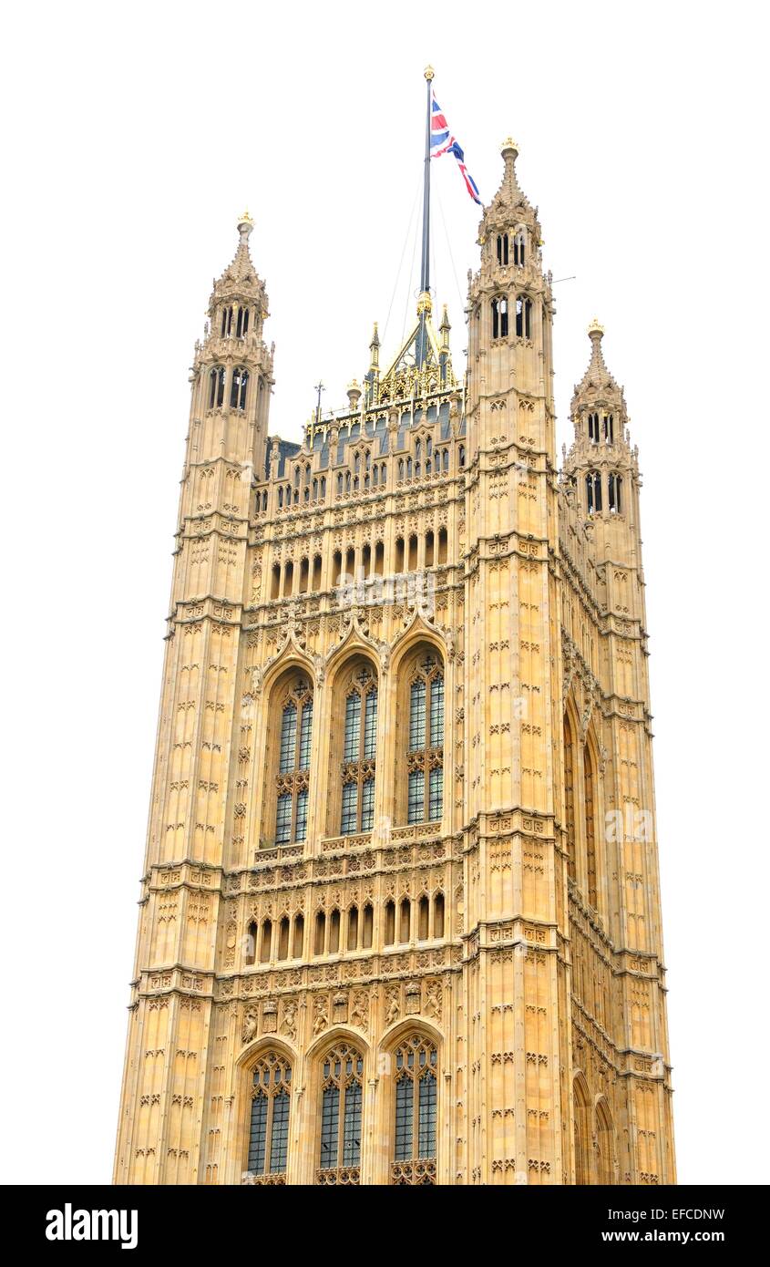 Architecture of the Westminster Abbey isolated against white Stock ...