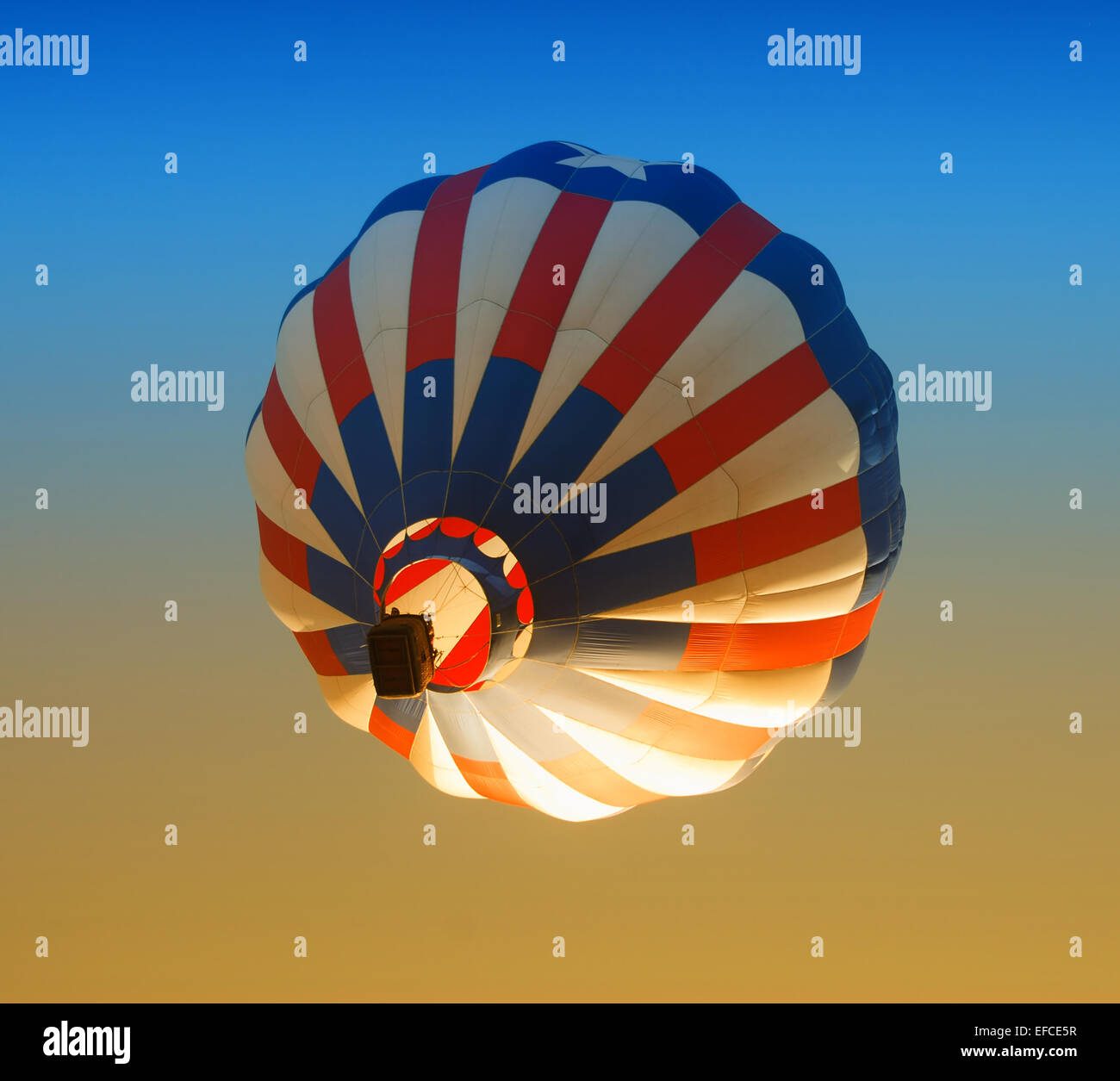 Bottom view of hot air balloon at dawn Stock Photo - Alamy