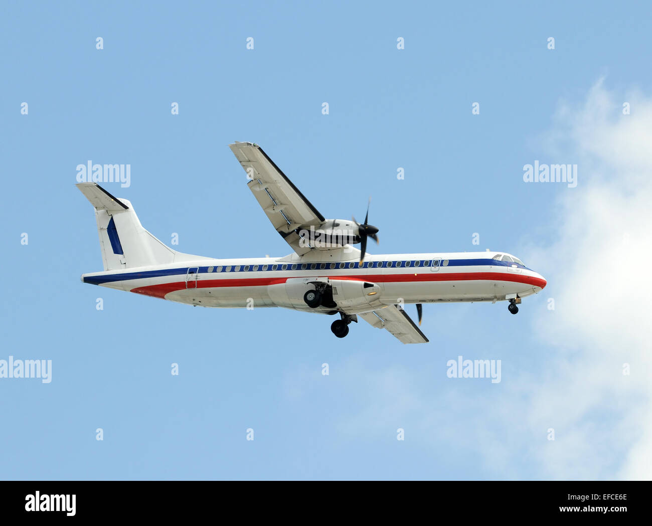 Modern propeller airplane for regional travel ATR-72 Stock Photo - Alamy