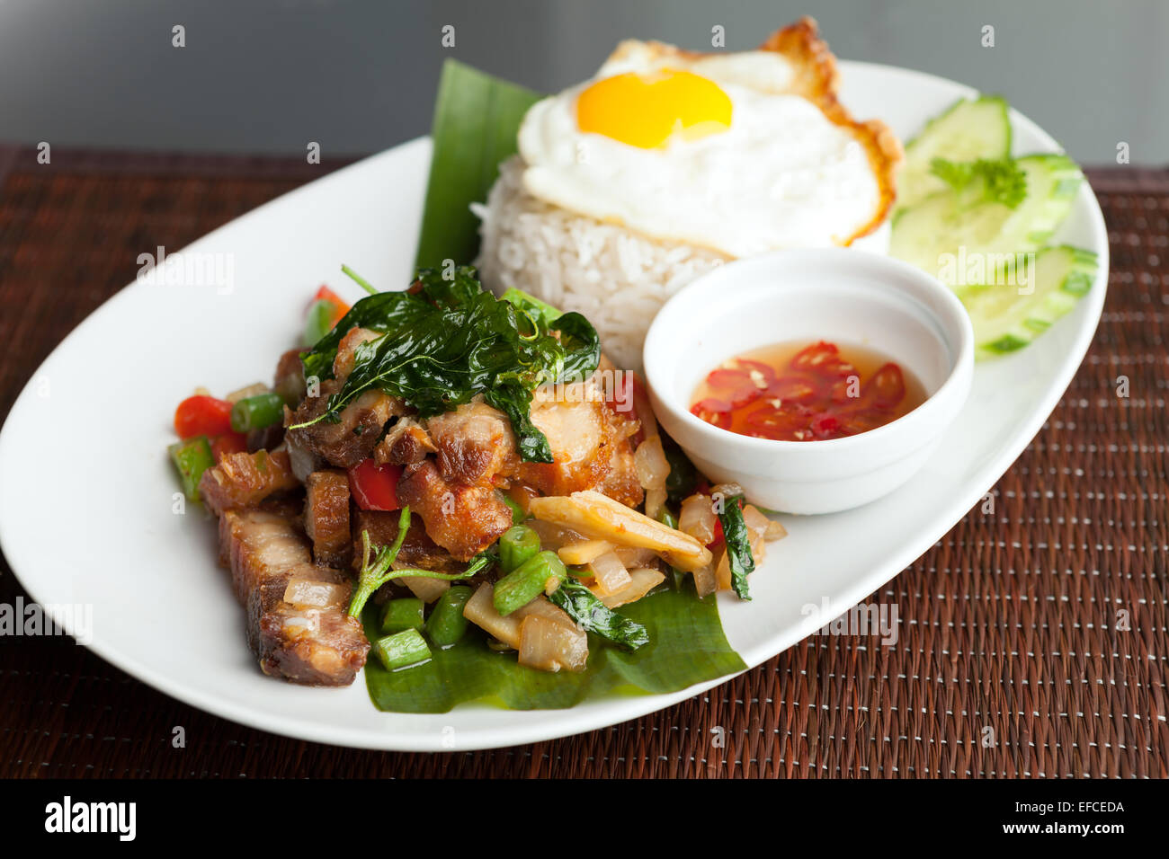 Basil fried rice pork hi-res stock photography and images - Alamy