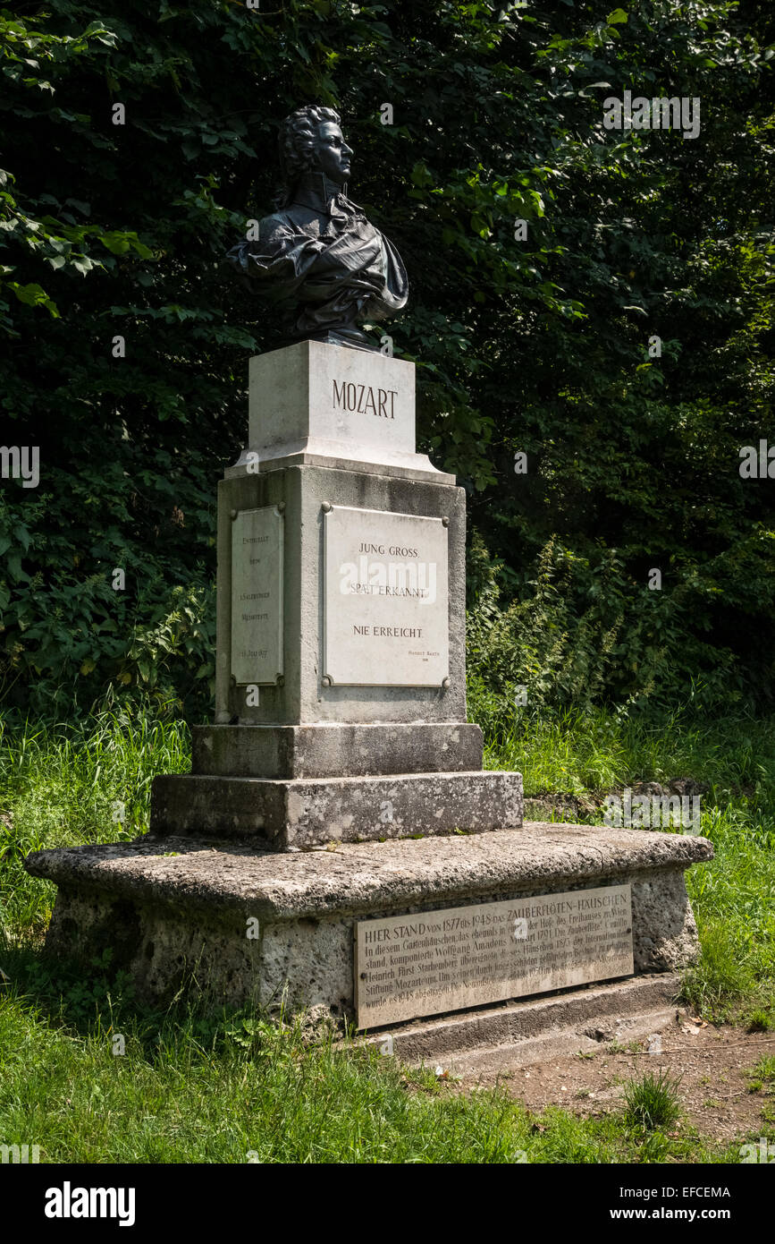 Salzburg City landscape, Statue of the Composer Mozart Stock Photo - Alamy