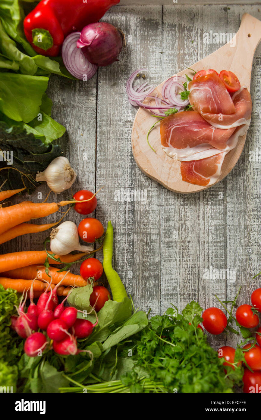 Fresh food on the table Stock Photo - Alamy