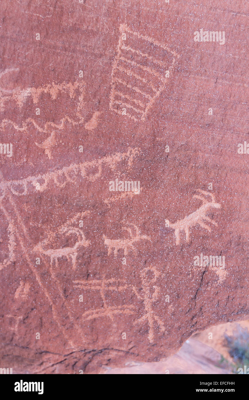 ancient rock art in southern Nevada. Valley of Fire State Park Stock ...