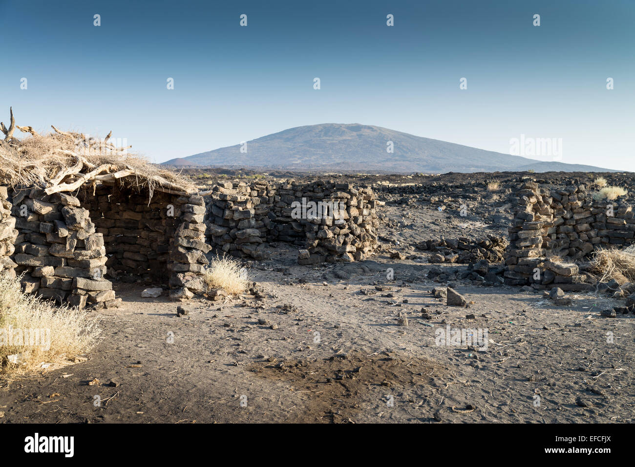 Village in Danakil Depression desert in Ethiopia Stock Photo - Alamy